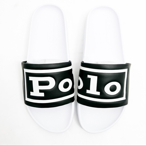 Polo Ralph Lauren | Shoes | Polo Ralph Lauren Cayson Logo Pool Slide ...